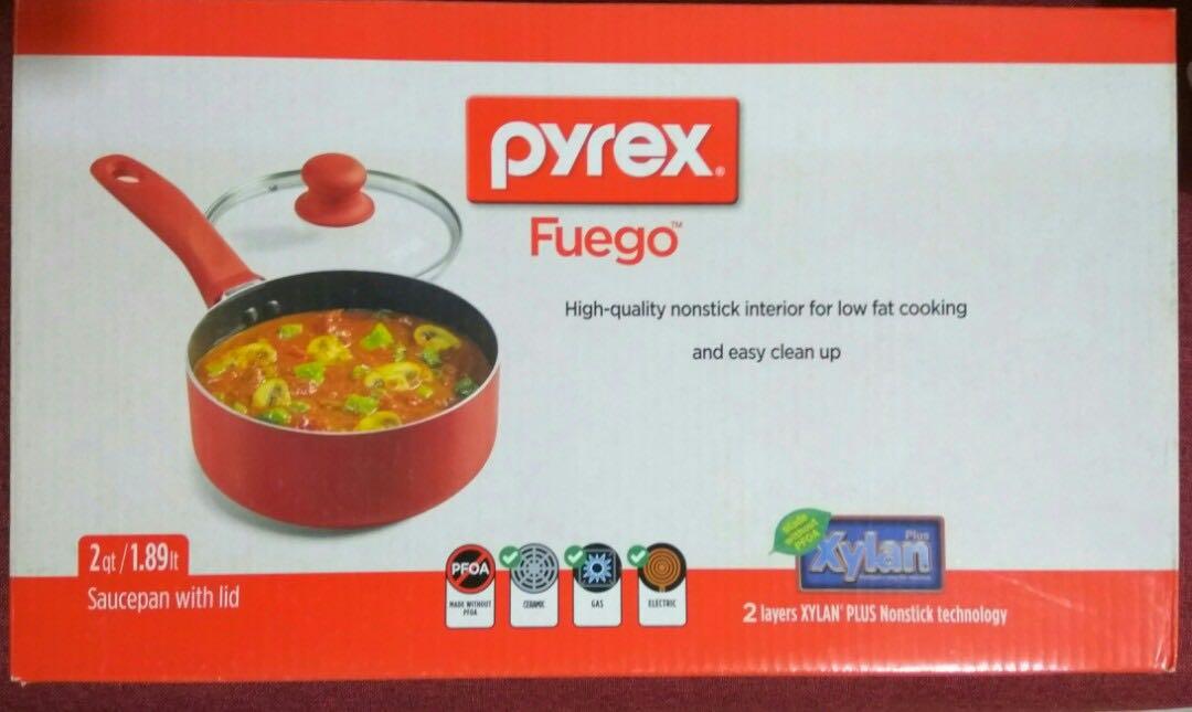 Pyrex Fuego Saucepan with Lid, Furniture & Home Living, Kitchenware ...