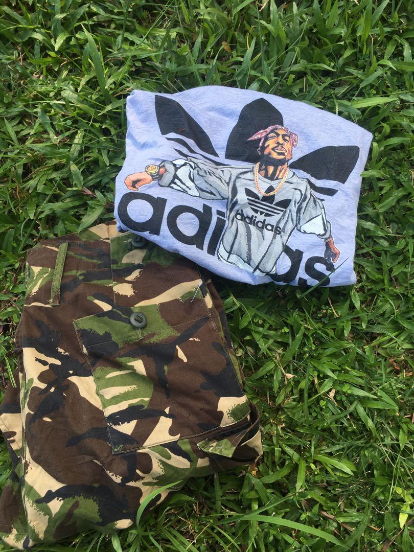 rare design 2pac adidas, Men's Fashion, Tops & Sets, Tshirts & Polo ...