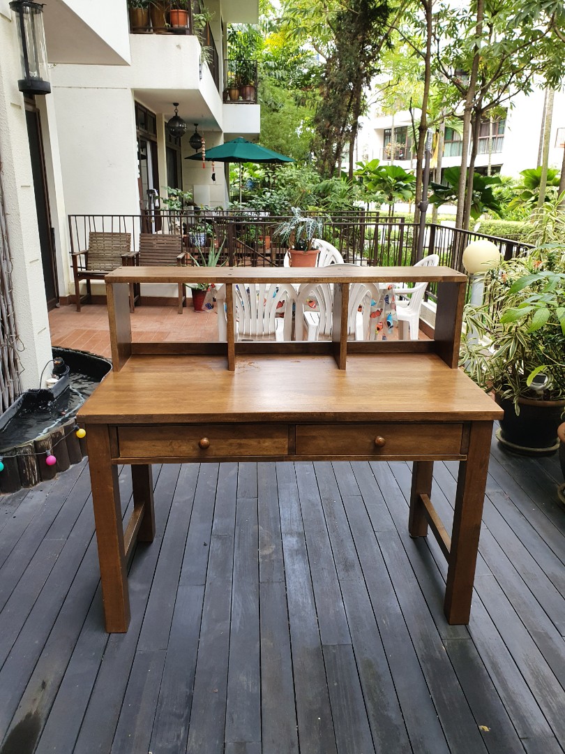 Study table (solid thick wood), Furniture & Home Living, Furniture ...