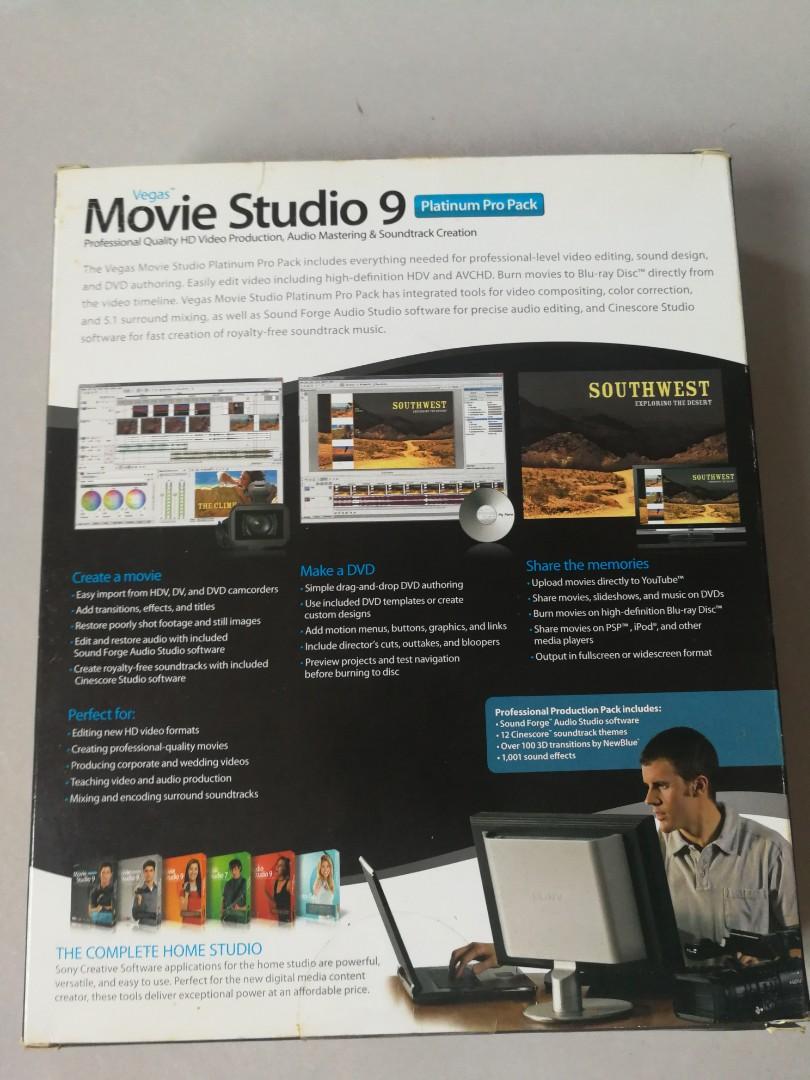 Video editor software - Movie studio 9 platinum Pro Pack, Computers ...