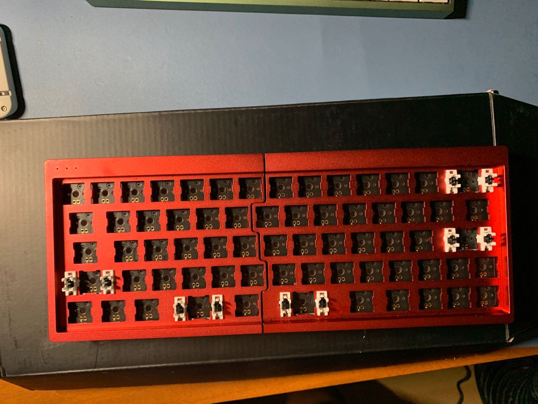 YMDK Split-64 keyboard,wine red, hotswappable, Computers & Tech, Parts & Accessories, Computer ...