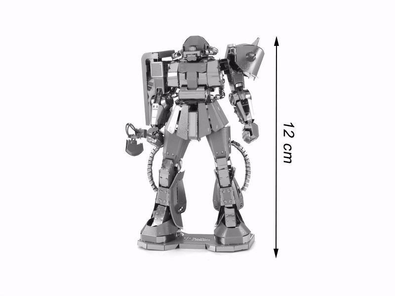 Anime Gundam Laser Etching 3D Steel Metal Model Robot MS06 Zaku Mecha ...