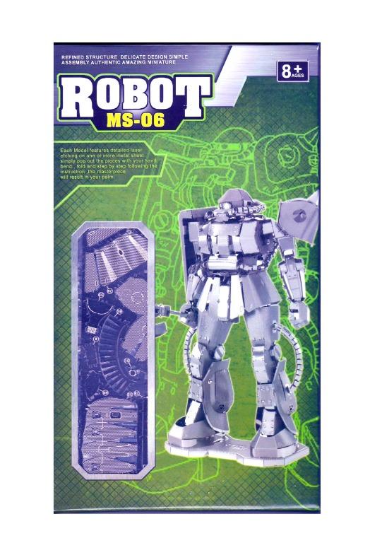 Anime Gundam Laser Etching 3D Steel Metal Model Robot MS06 Zaku Mecha ...