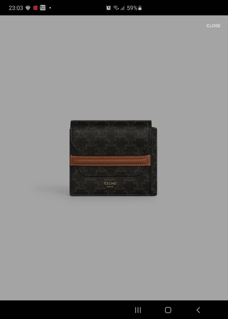 CELINE MEN WALLET (Flap Origami Wallet In Triomphe Canvas And Lamb Skin ...