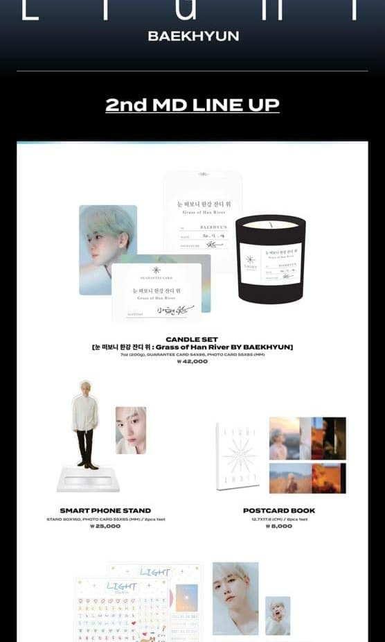 EXO Baekhyun : Light Beyond Live Official Merchandise (2nd Line Up ...