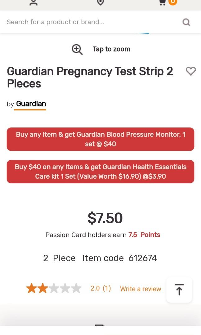 guardian pregnancy test strip, Health & Nutrition, Health Supplements ...