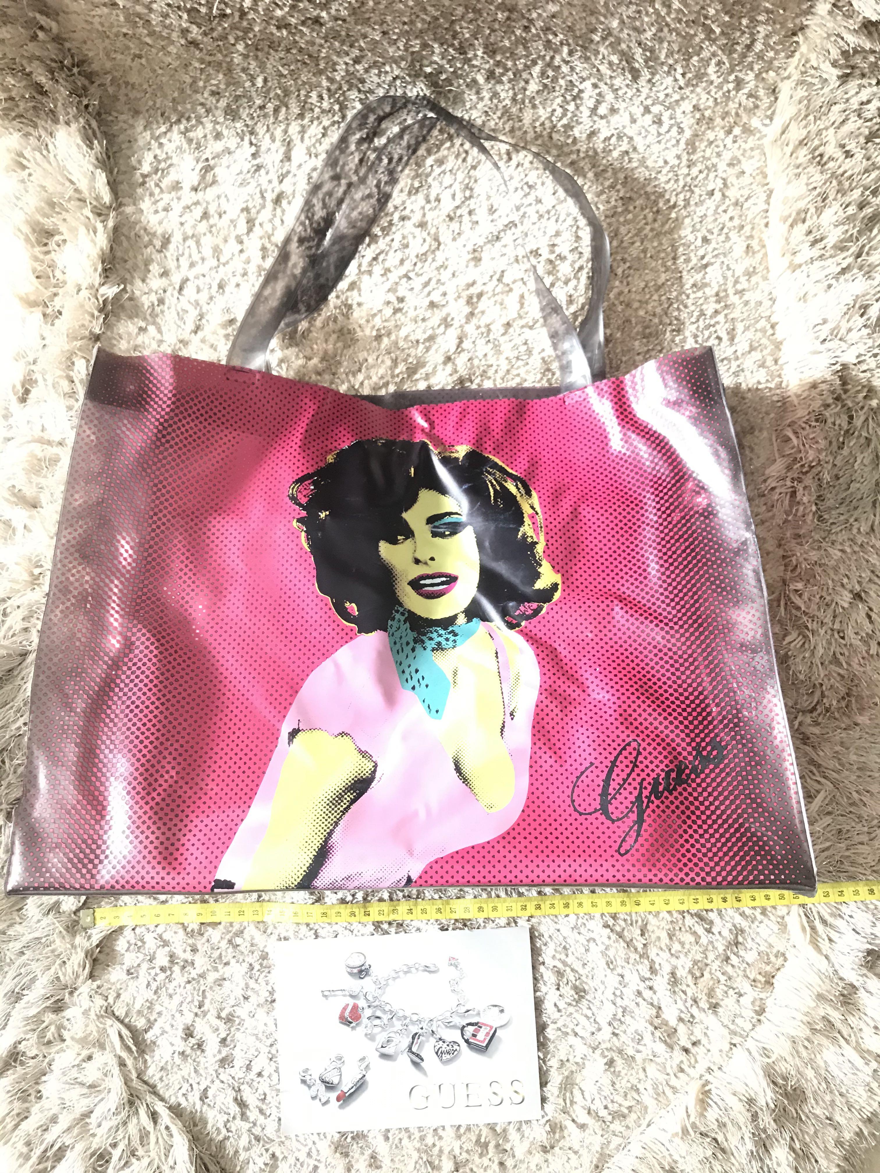 Guess tote bag plastic pvc jelly bag pin up girl uptown girl tas guess ...
