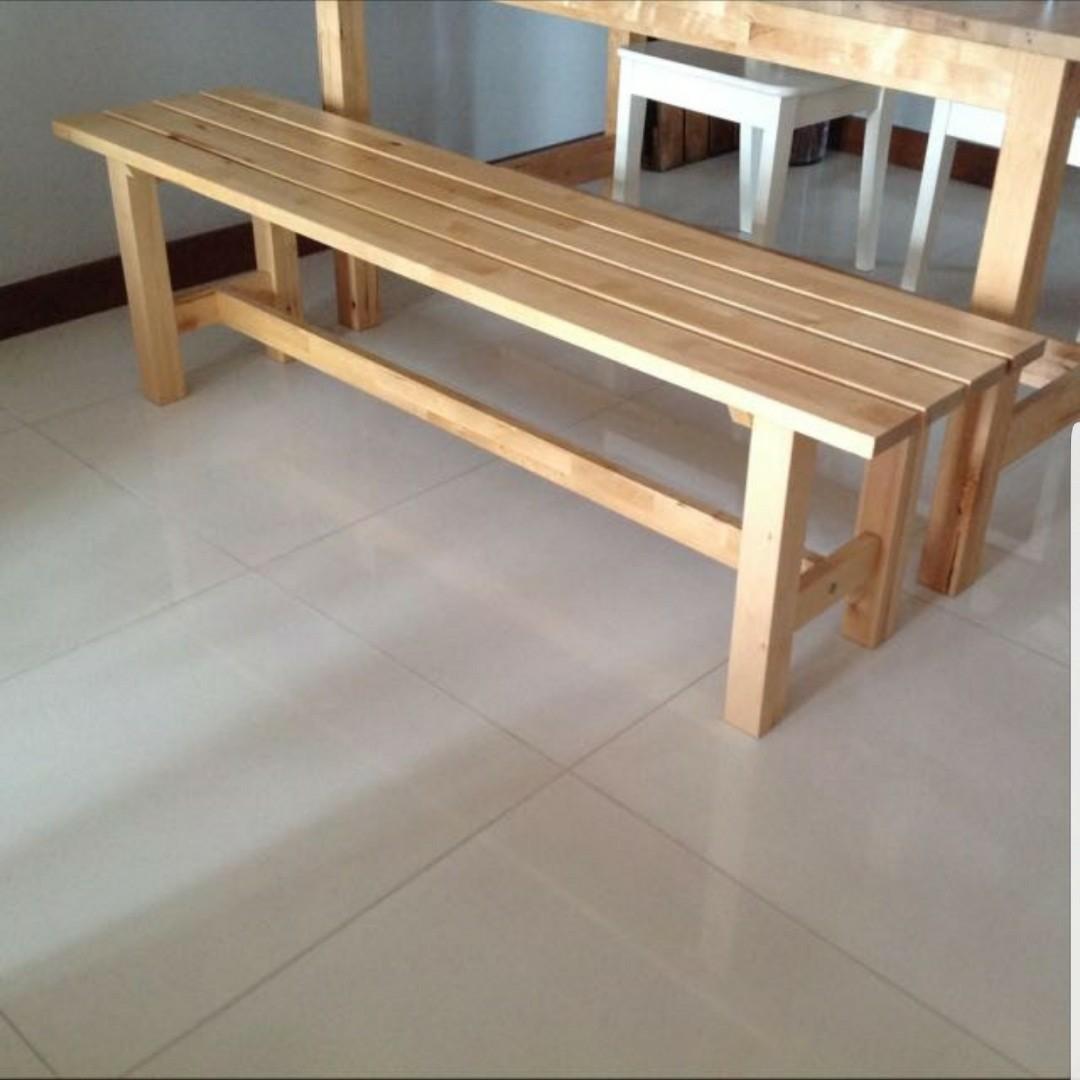 IKEA wooden bench, Furniture & Home Living, Furniture, Tables & Sets on ...
