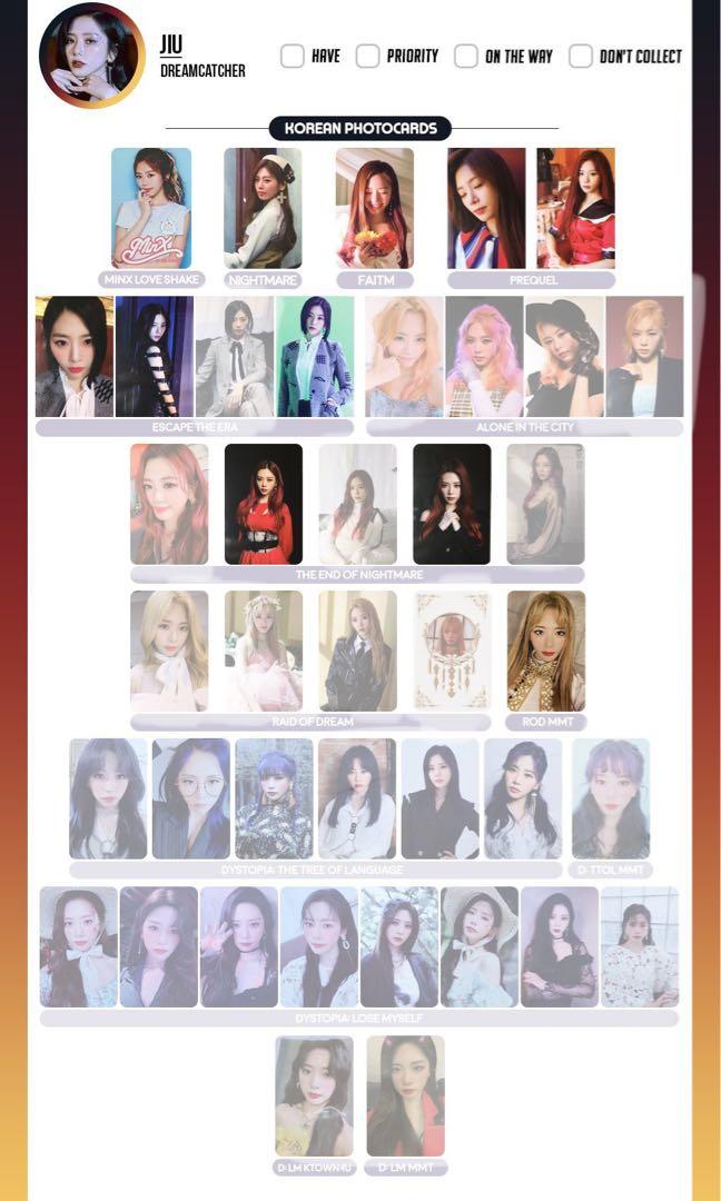 LOOKING FOR DREAMCATCHER JIU PHOTOCARDS, Hobbies & Toys, Memorabilia ... LOOKING FOR DREAMCATCHER JIU PHOTOCARDS, Hobbies & Toys, Memorabilia ...