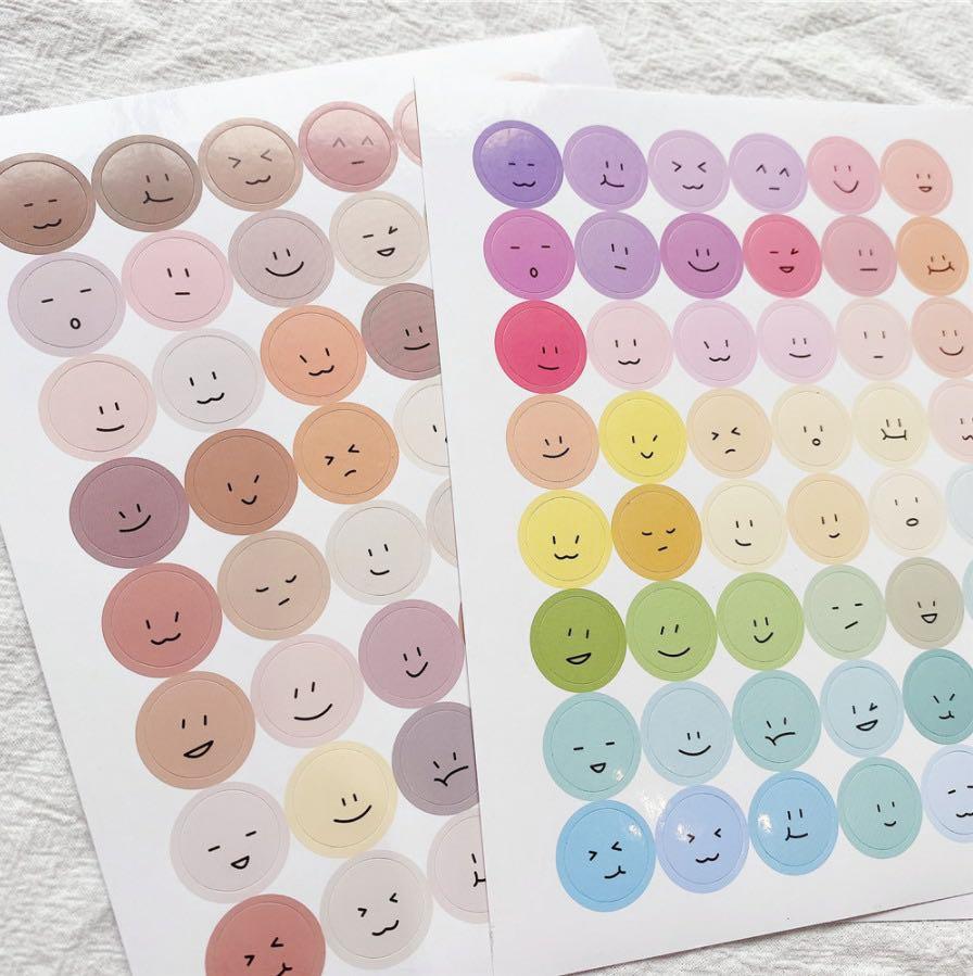 [PO] cute smiley face bujo decor stickers journal aesthetic, Hobbies ...
