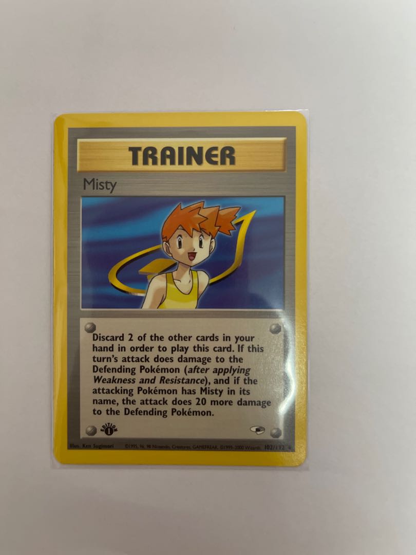 Pokemon Trainer Cards- first edition Misty, Toys & Games, Board Games ...