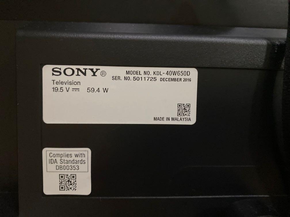 Sony SMART TV 40 inch W650D , TV & Home Appliances, TV & Entertainment ...