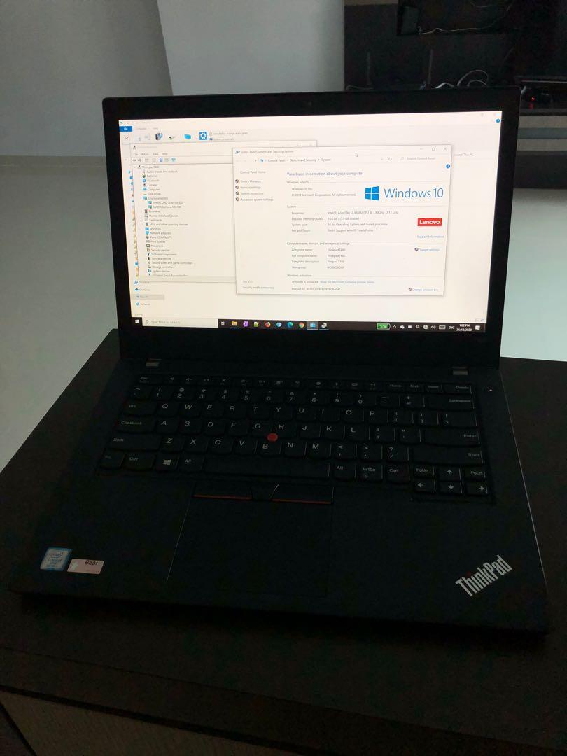 ThinkPad T480 i7 (Touchscreen) with MX150 dedicated graphics card and ...