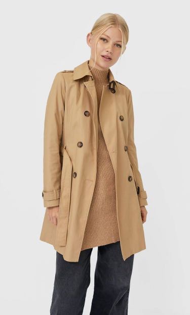 *RUSH SALE* ZARA BASIC Camel trench coat (from almost Php5k), Women's ...