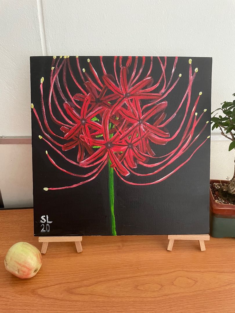 Acrylic painting: Red Spider Lily, Design & Craft, Art & Prints on ...
