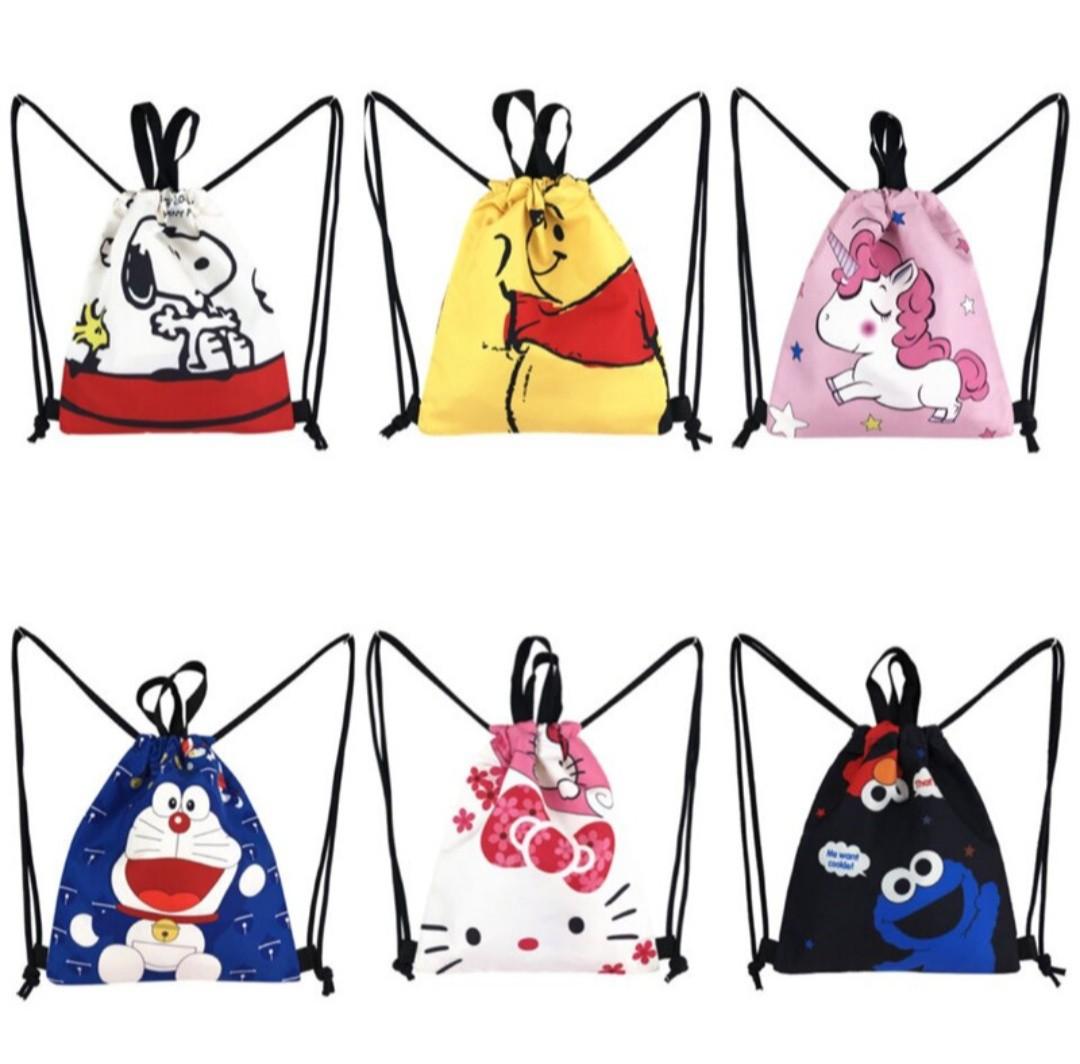 [sale] Cartoon Drawstring Bag (Kids), Babies & Kids, Going Out, Diaper ...