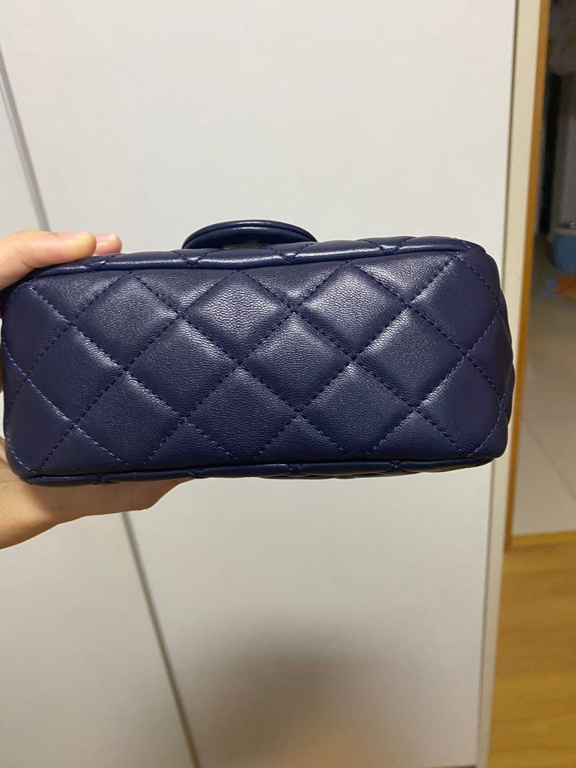 Chanel square mini with coco crush ball in navy, Women's Fashion, Bags ...