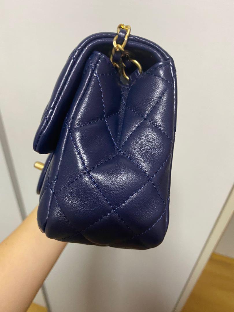 Chanel square mini with coco crush ball in navy, Women's Fashion, Bags ...