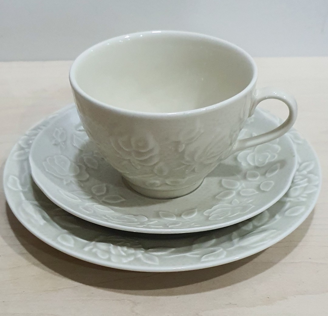 Flannel Tea Cup Saucer and Plate trio with 3D Sculptures, Furniture ...