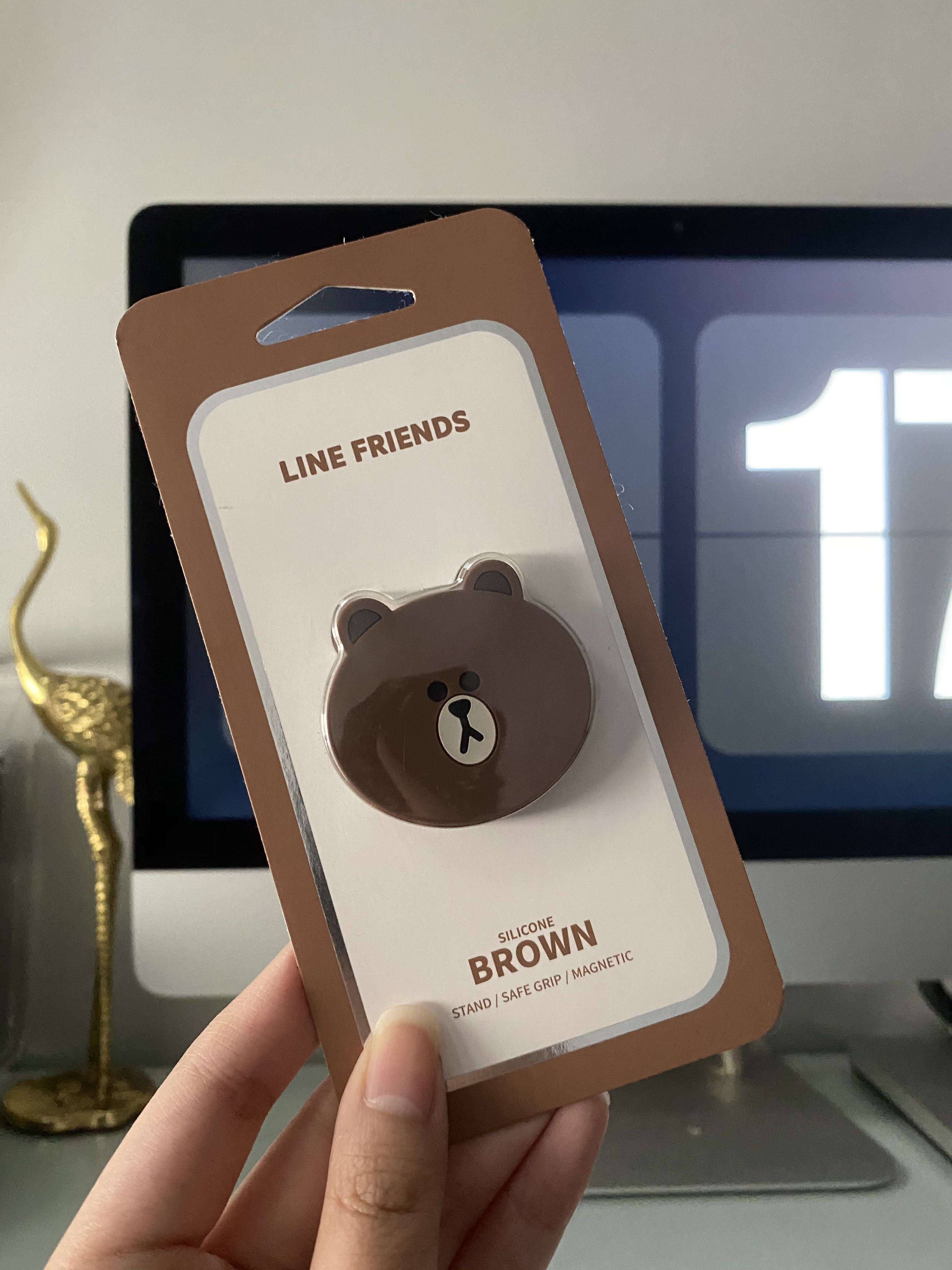 LINE FRIENDS (BROWN) GRIP TOK POP SOCKET, LINE FRIENDS COLLECTION BT21 ...