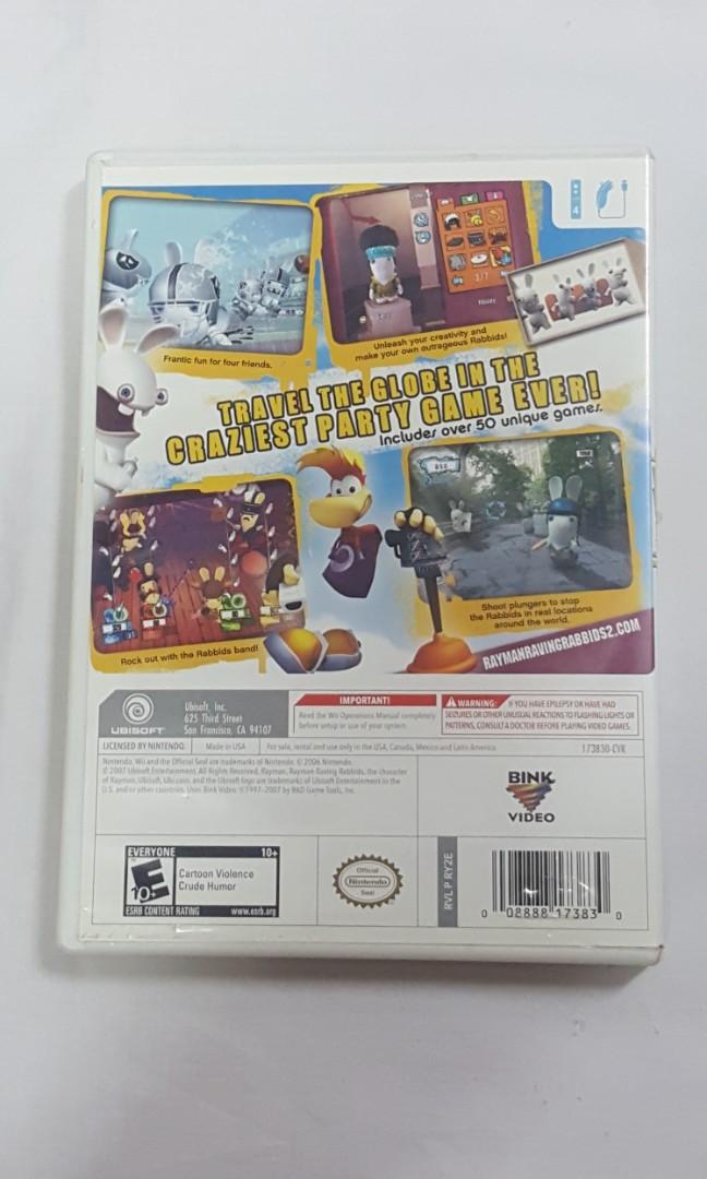 Nintendo Wii Rayman Raving Rabbids 2, Video Gaming, Video Games ...