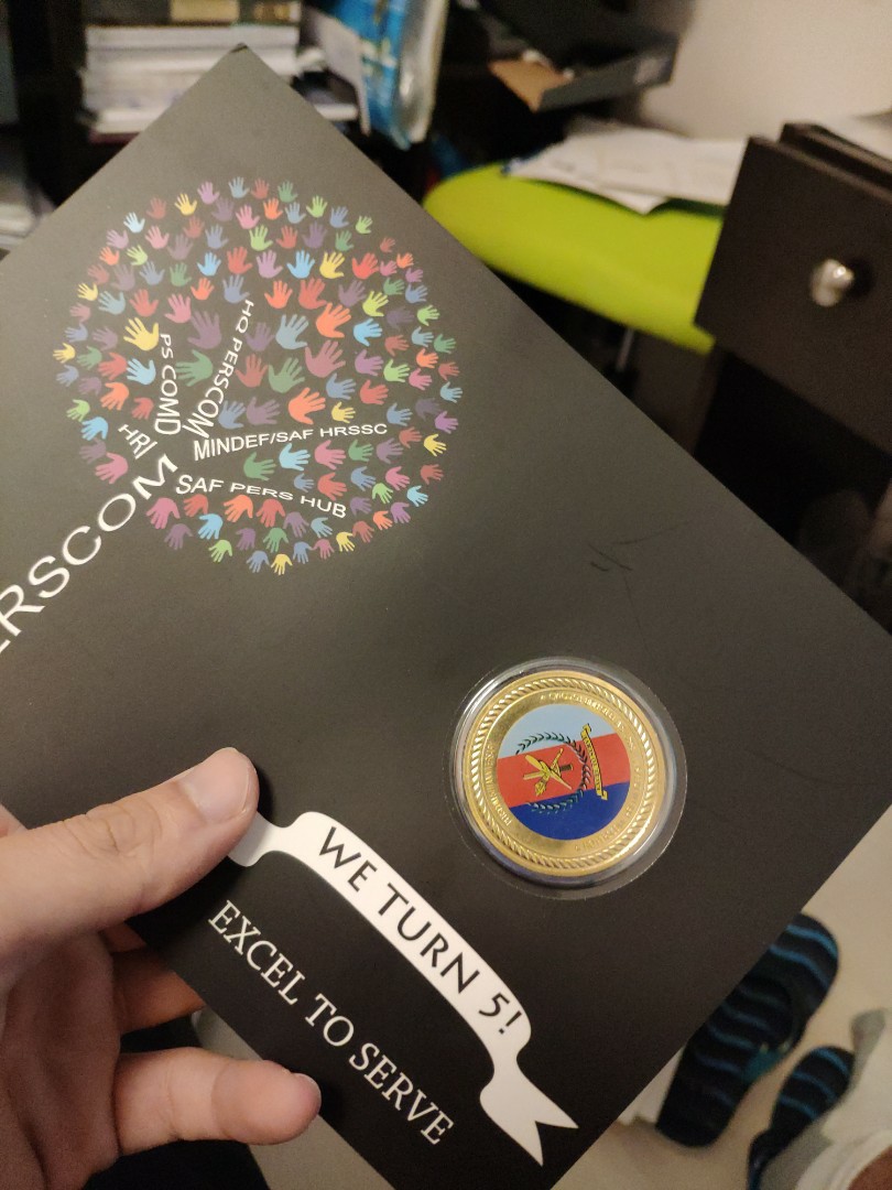 SAF Perscom 5th anniversary GOLDEN COIN, Hobbies & Toys, Memorabilia ...