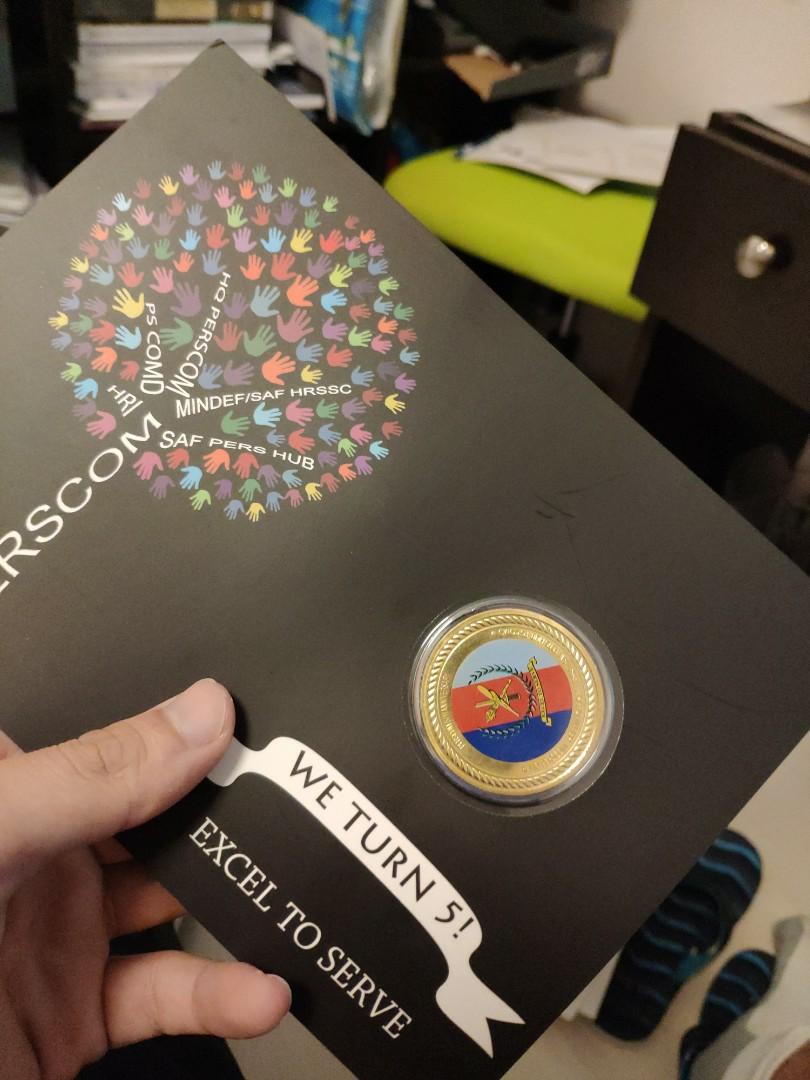 SAF Perscom 5th anniversary GOLDEN COIN, Hobbies & Toys, Memorabilia ...