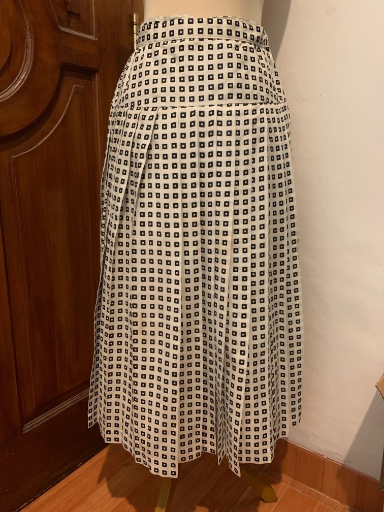 Vintage Rok Kotak-kotak, Fesyen Wanita, Pakaian Wanita, Bawahan di ...