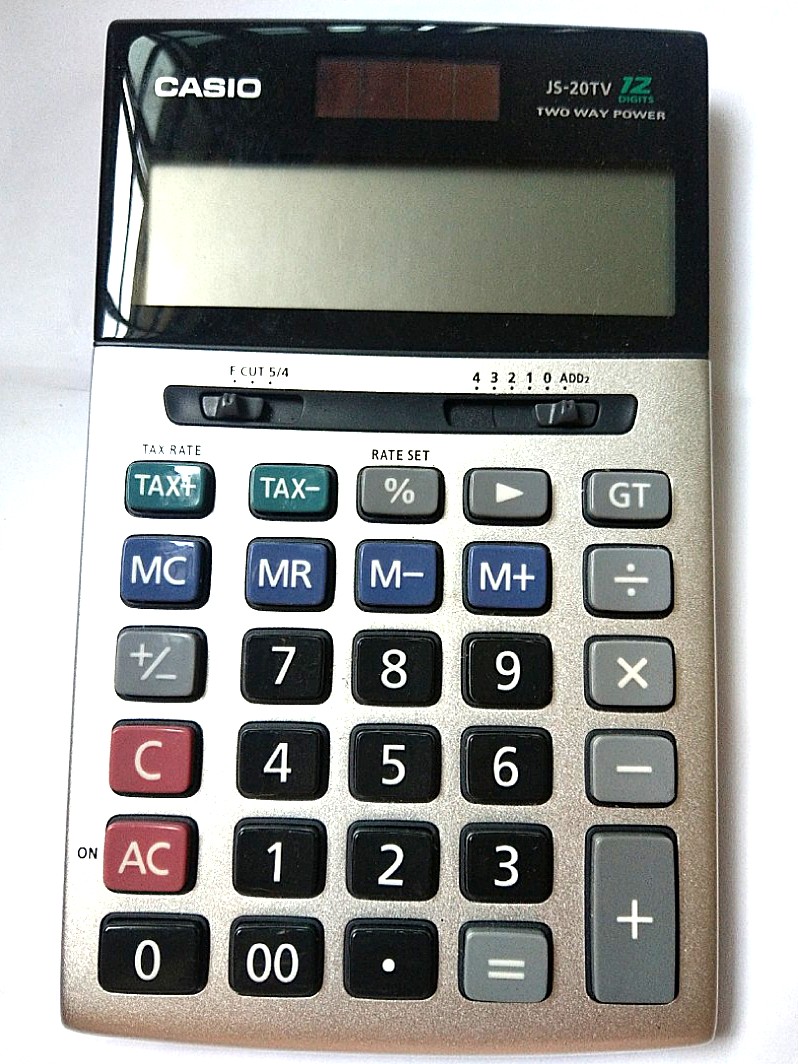 Casio JS-20TV 12 Digit Battery & Solar Calculator With Tax Function ...