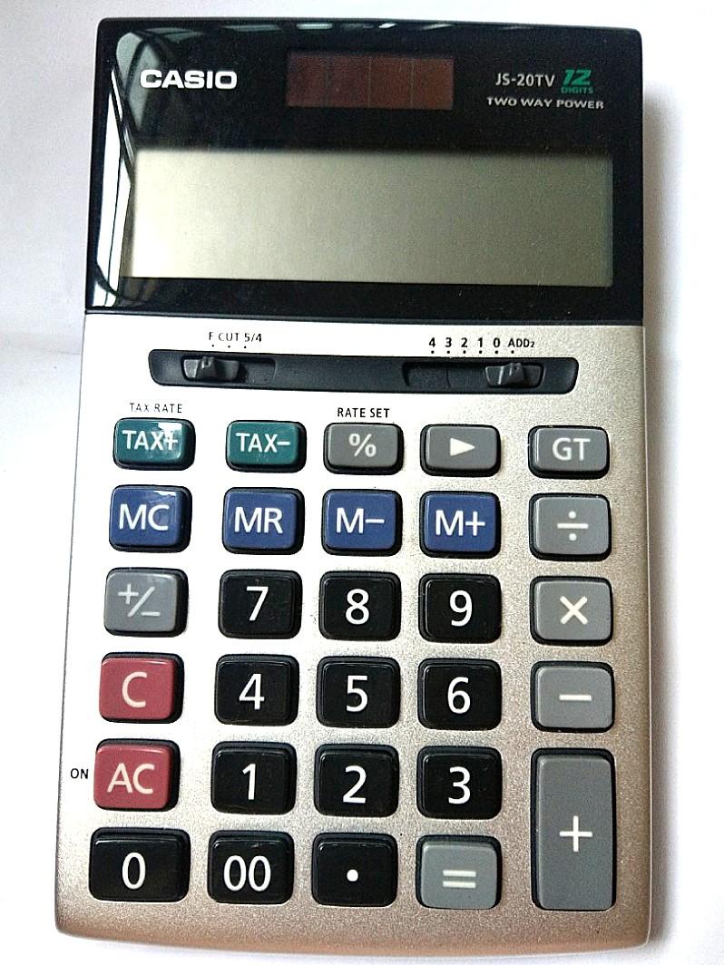 Casio JS-20TV 12 Digit Battery & Solar Calculator With Tax Function ...