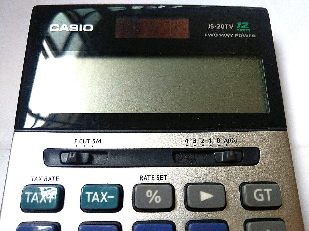 Casio JS-20TV 12 Digit Battery & Solar Calculator With Tax Function ...