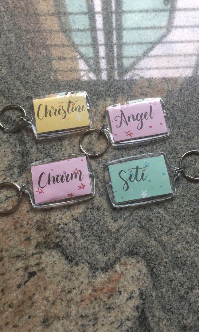 Personalized gift, colleagues, friends, birthday, handwritten keychains ...