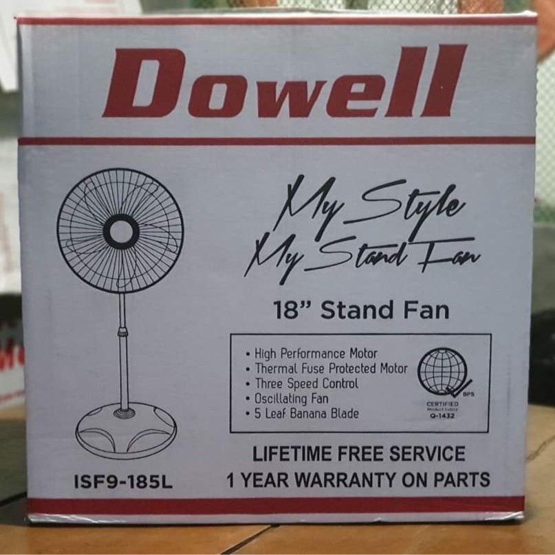 Dowell 18" electric stand fan 5 blades isf9-185L model, Furniture ...