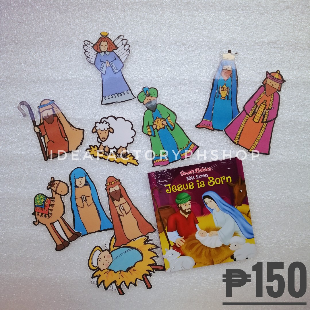Jesus is Born Christmas Story Book Nativity with laminated characters ...