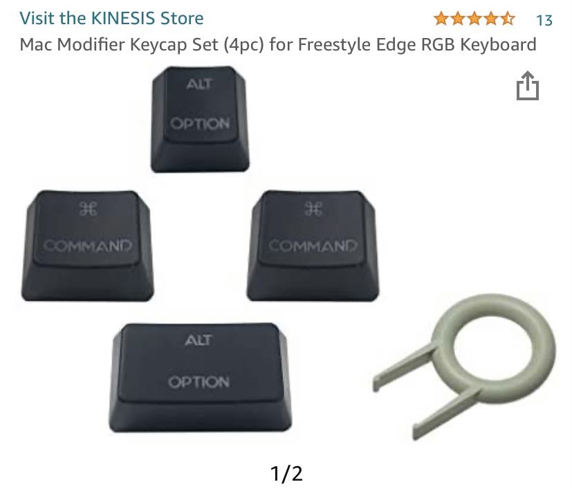 Kinesis Freestyle Edge Lift Kit + Mac Modifier Keycap Set, Computers ... Kinesis Freestyle Edge Lift Kit + Mac Modifier Keycap Set, Computers ...