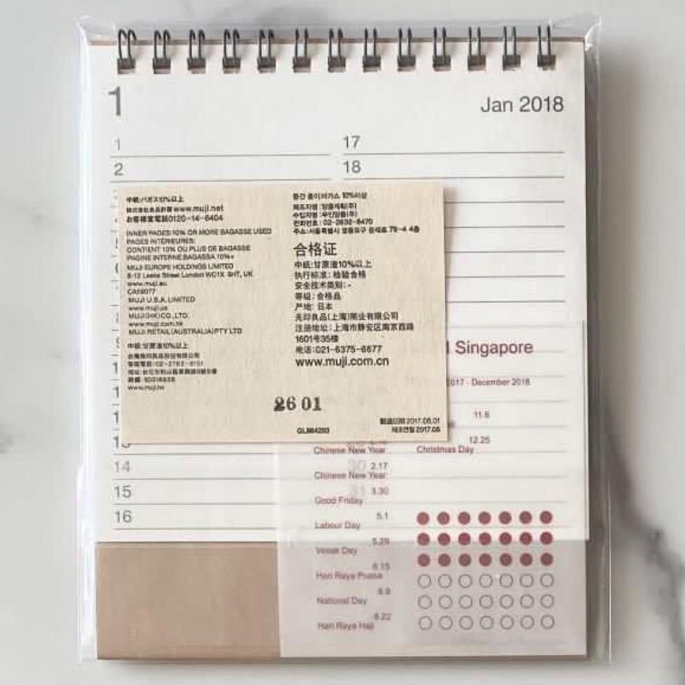 Muji Calendar/ Weekly Planner/ Notepad, Hobbies & Toys, Stationery ...