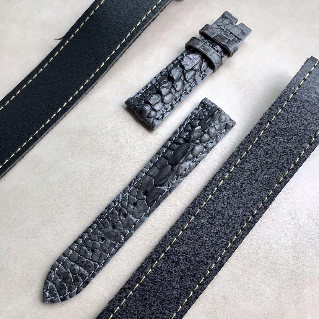 New 20mm genuine crocodile horn back hornback watch strap for seiko ...