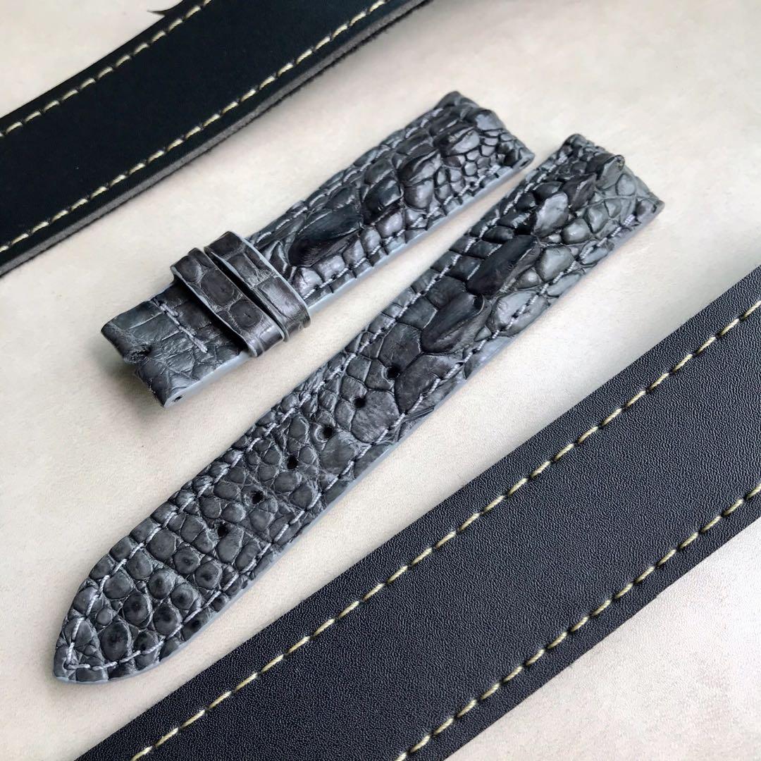 New 20mm genuine crocodile horn back hornback watch strap for seiko ...
