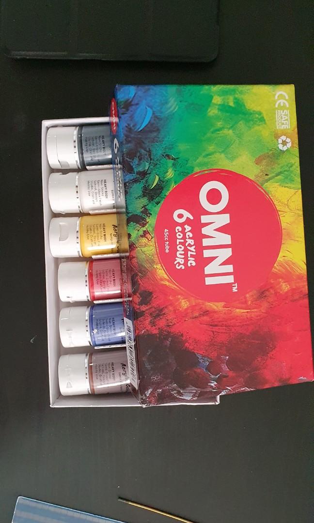 Omni 6 acrylic colours 45cc tube, Hobbies & Toys, Stationery & Craft ...