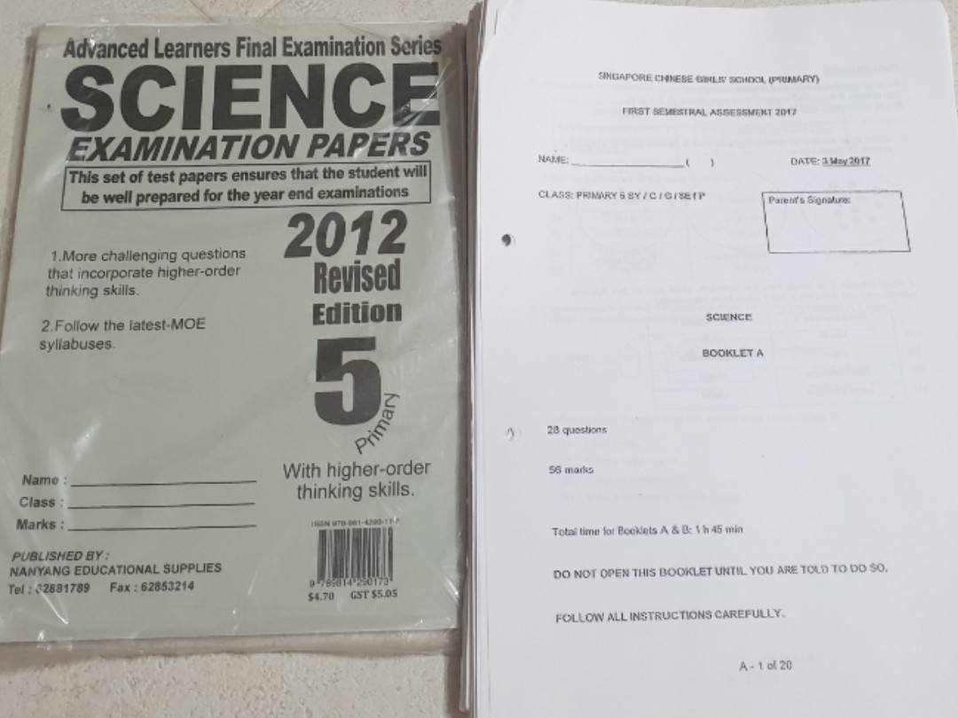 Past years P5 science exam papers, Hobbies & Toys, Books & Magazines ...