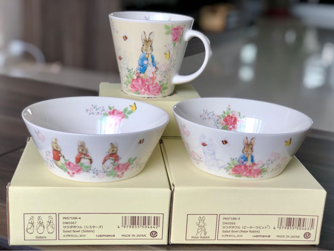 Peter Rabbit salad bowl (made in Japan), Furniture & Home Living ...