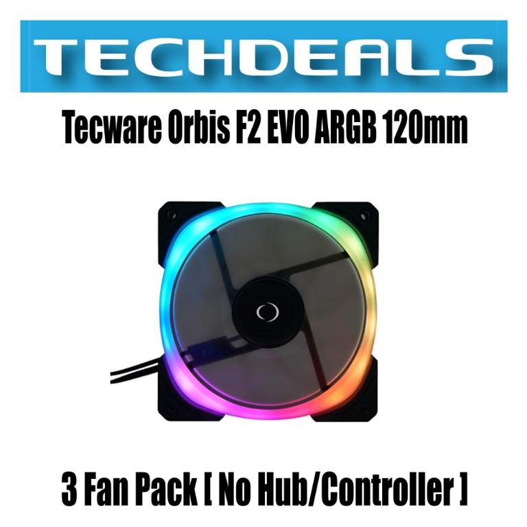 Tecware Orbis F2 EVO ARGB 120mm 3 Fan Pack [ No Hub/Controller ...