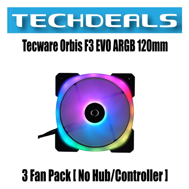Tecware Orbis F3 EVO ARGB 120mm 3 Fan Pack [ No Hub/Controller ...