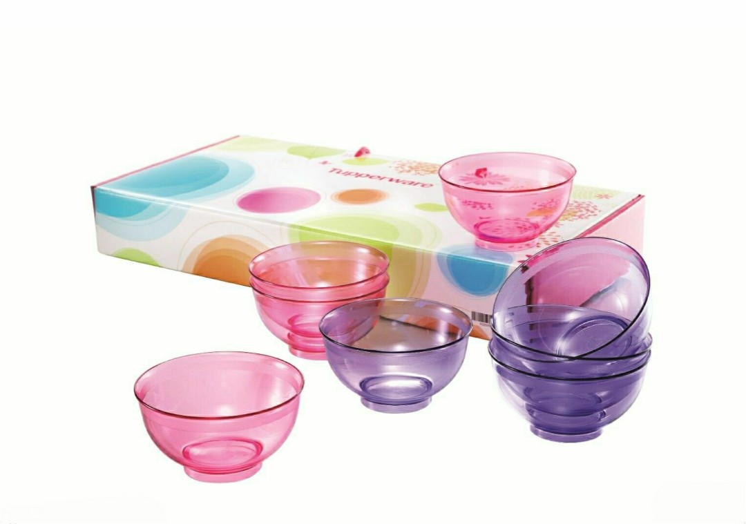 Tupperware 250 ml Crystal Clear Bowl Gift Box Set of 8, Furniture ...