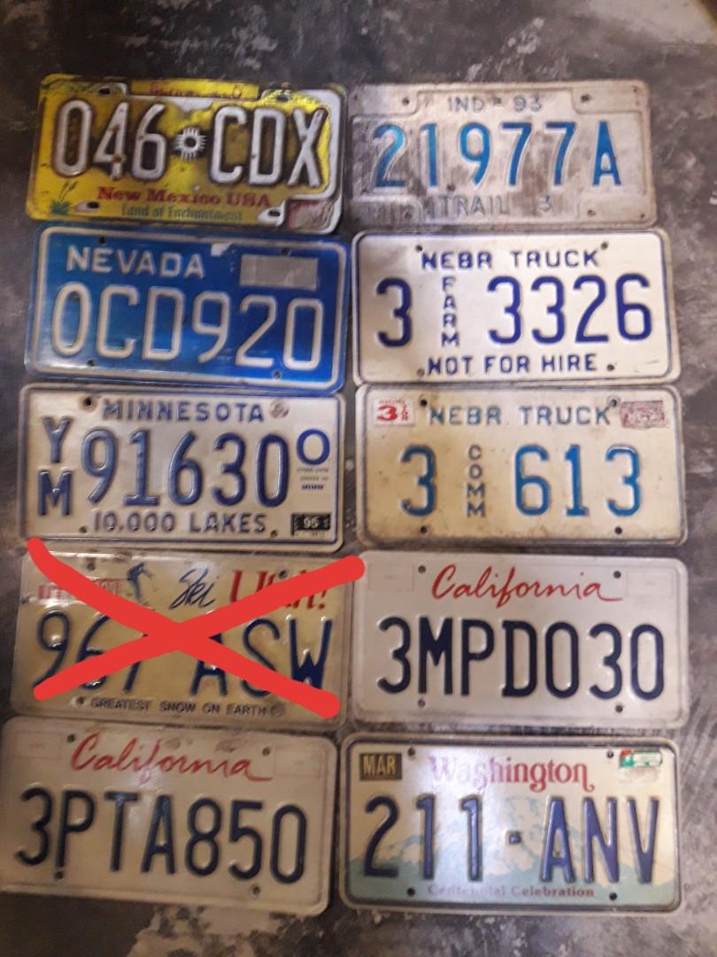 vintage car plates P500 each, cod via Lalamove, shipping J&T, JRS, ap ...