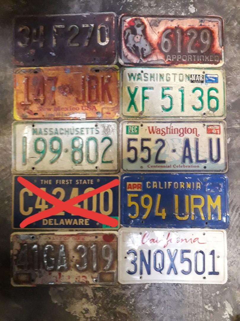 vintage car plates P500 each, cod via Lalamove, shipping J&T, JRS, ap ...