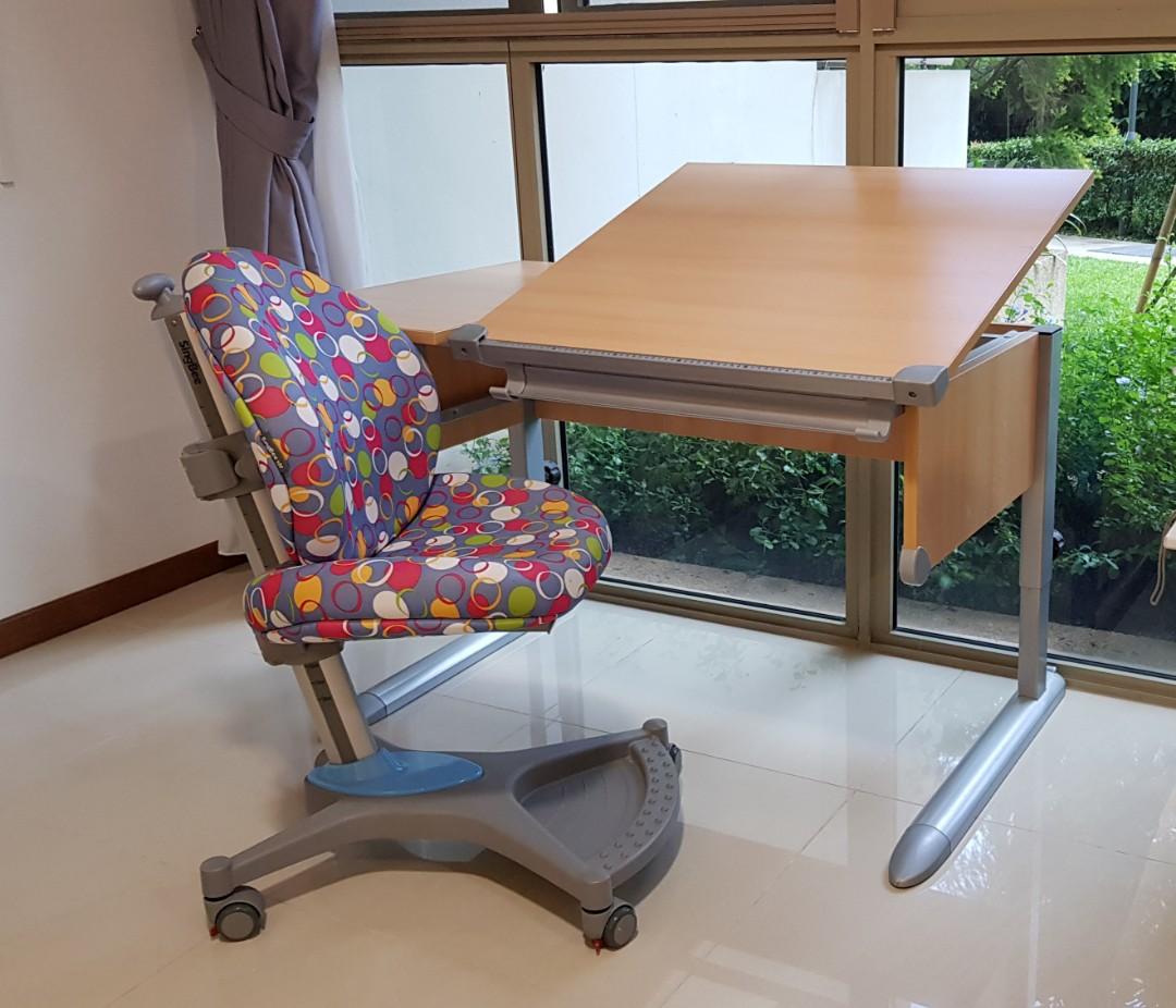 Adjustable Ergo Study Table (w free Ergo chair), Babies & Kids, Baby ...