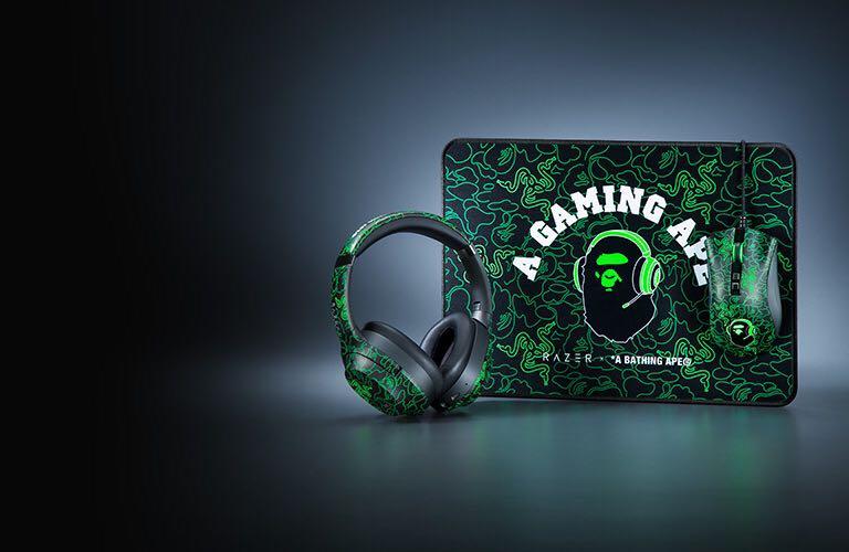 BAPE x RAZER 雷蛇 猿人 a gaming ape mouse pad goliathus mat, 興趣及遊戲, 玩具 & 遊戲 ...