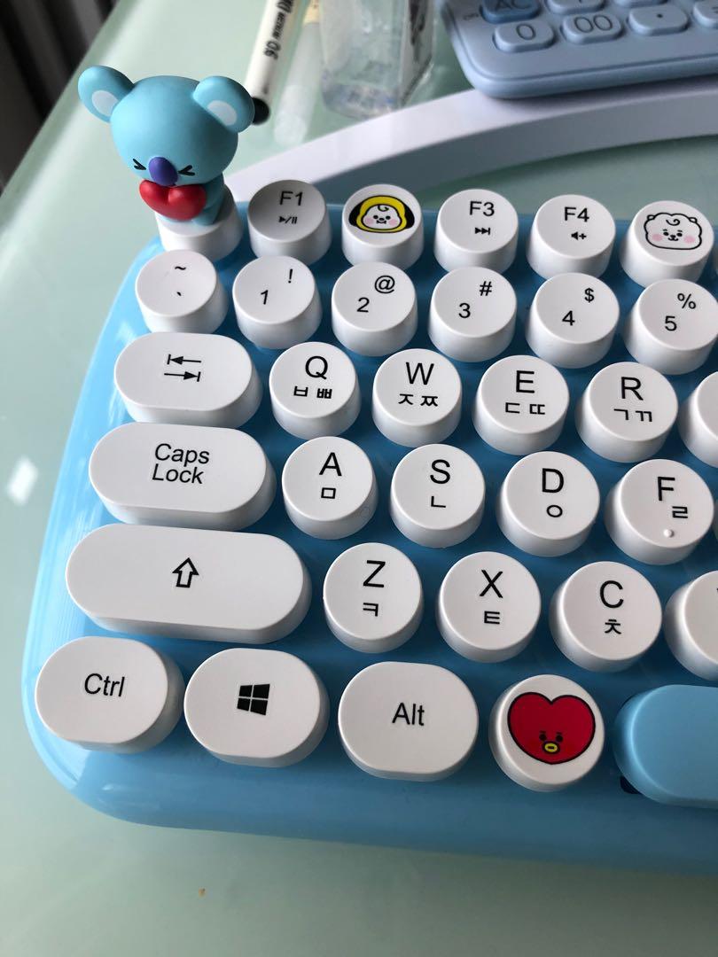 BT21 OFFICIAL KOYA WIRELESS KEYBOARD W KEYCAPS SET, Computers & Tech ...