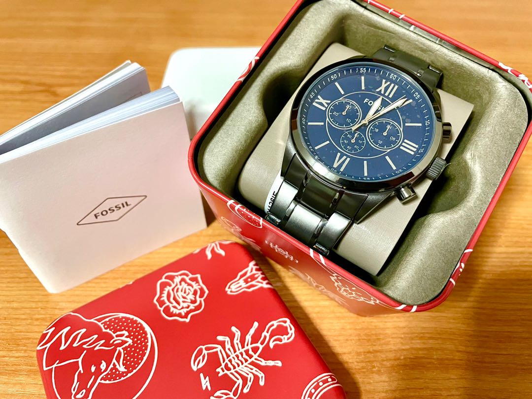 FOSSIL Flynn Chronograph Smoke Stainless Steel Watch BQ1126IE, Mobile ...
